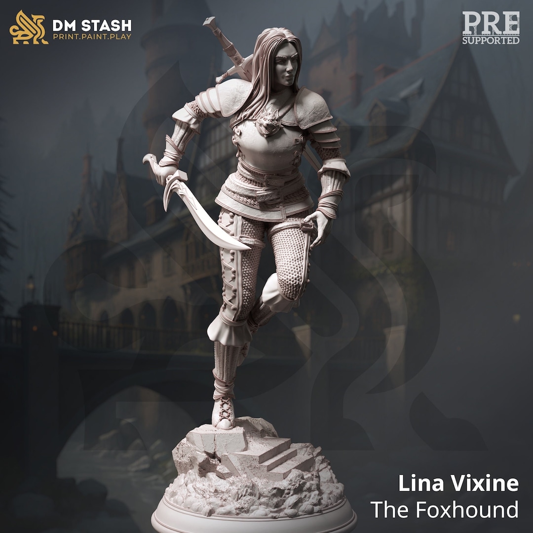 Dnd Female Human Ranger/rogue | Lina Vixine the Foxhound Unpainted ...