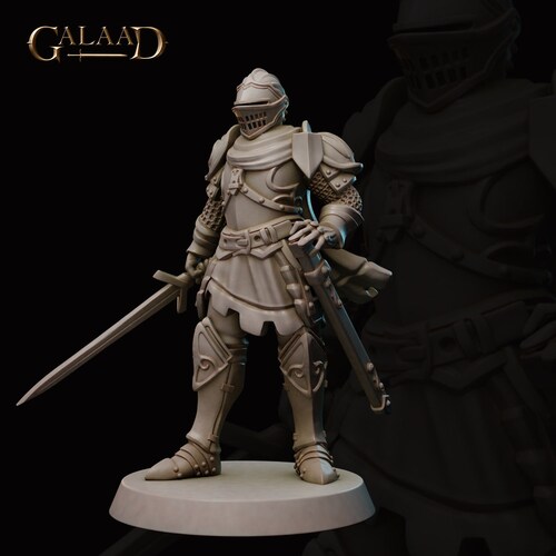Dnd Paladin Knight Royal Guard Unpainted Miniature - Etsy