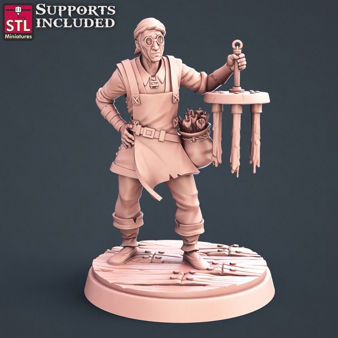 Dnd Human Male Candle Maker Unpainted Miniature - Etsy