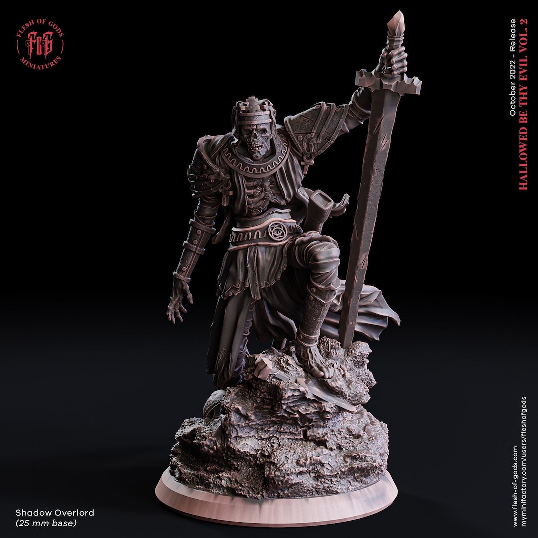 Dnd Undead Overlord Unpainted Miniature - Etsy