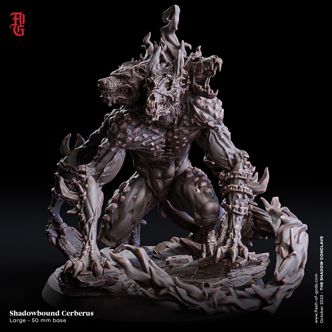 Dnd Enemy - Shadowbound Cerberus Unpainted Miniature - Etsy