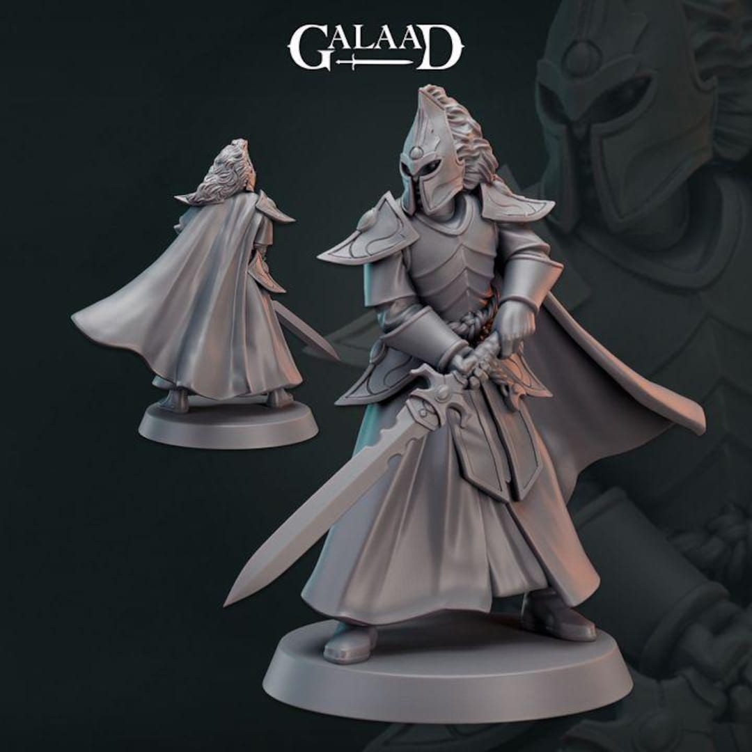 Dnd | Pathfinder | TTRPG Male Elf Paladin | Fighter | Warrior Unpainted ...