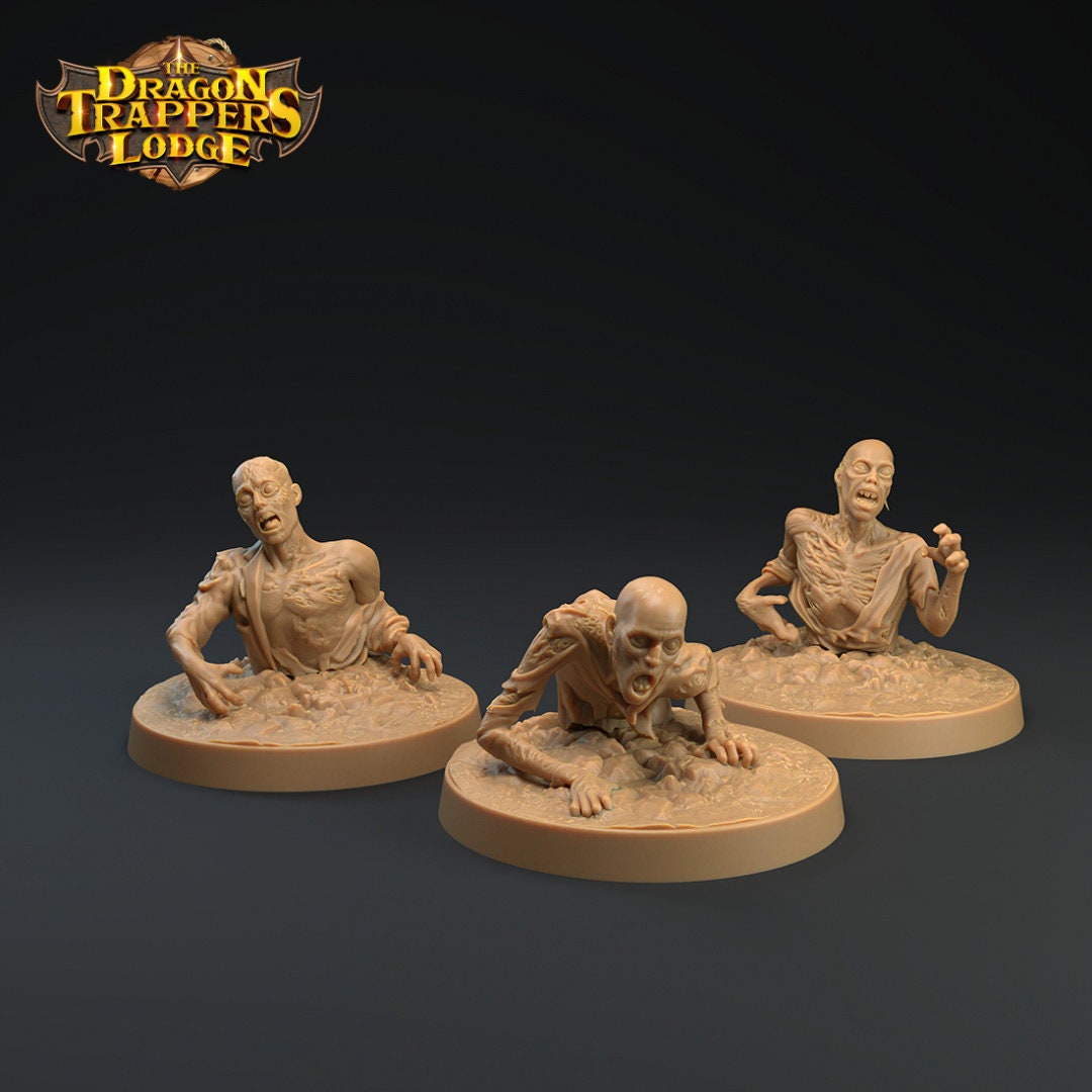 Dnd Zombie Set Unpainted Miniature - Etsy