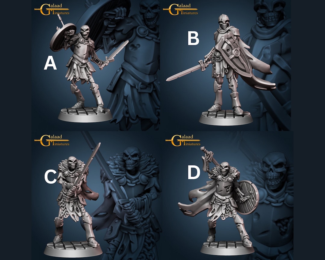 Dnd Melee Skeletons Unpainted Miniature - Etsy