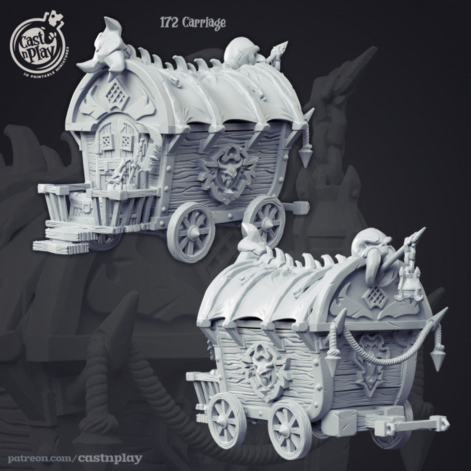Dnd Carriage Vardo Wagon Unpainted Miniature - Etsy