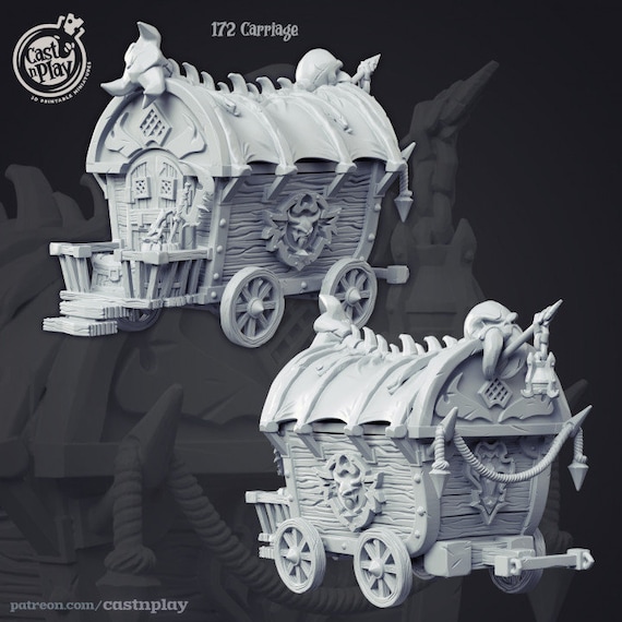 Dnd Carriage Vardo Wagon Unpainted Miniature - Etsy