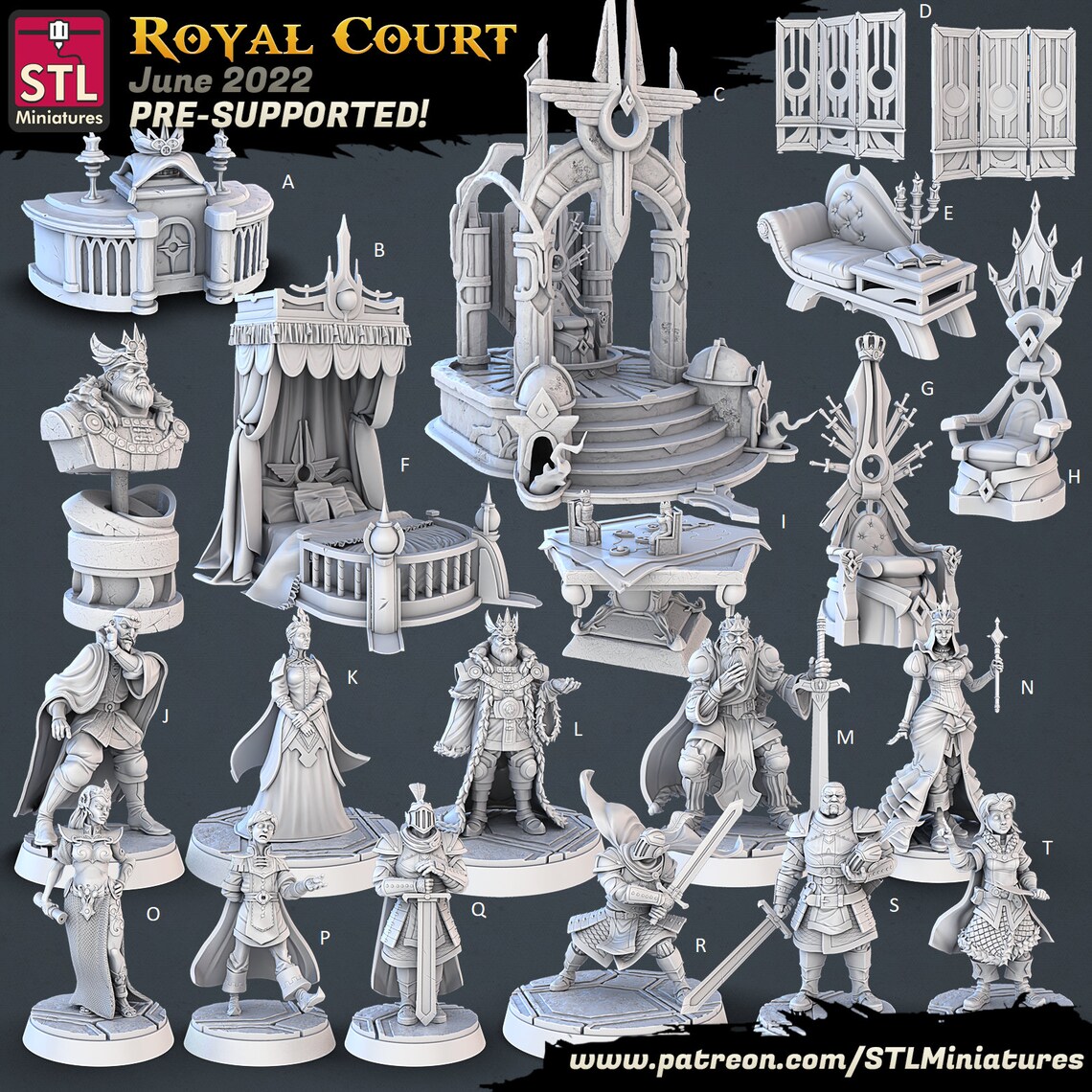 Dnd Royal Set NPC Guard King Queen Unpainted - Etsy