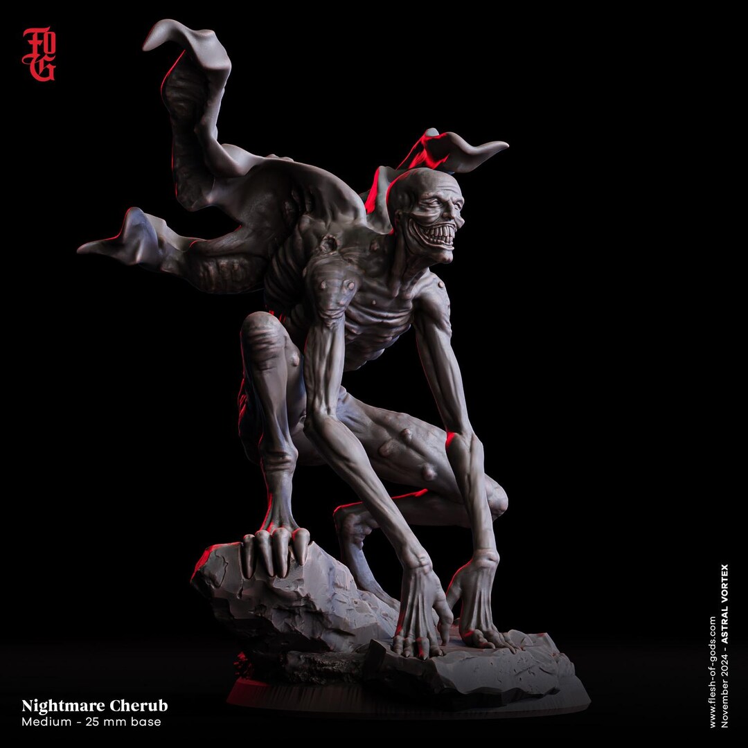 Dnd Pathfinder TTRPG Nightmare Cherub Demon Devil Unpainted Miniature ...