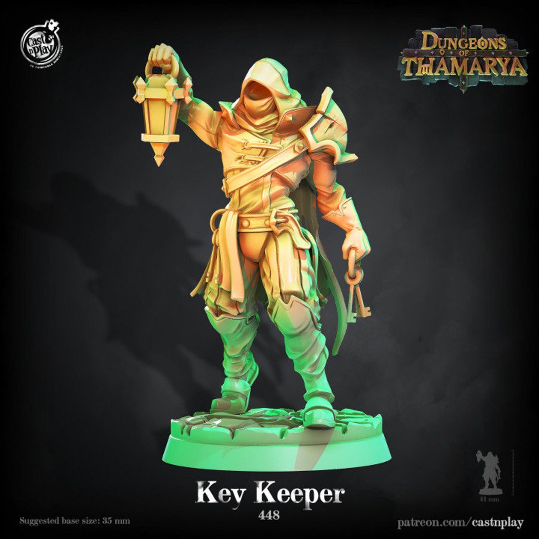 Dnd | Pathfinder | TTRPG Key Keeper | Guard | Watch Unpainted Miniature ...