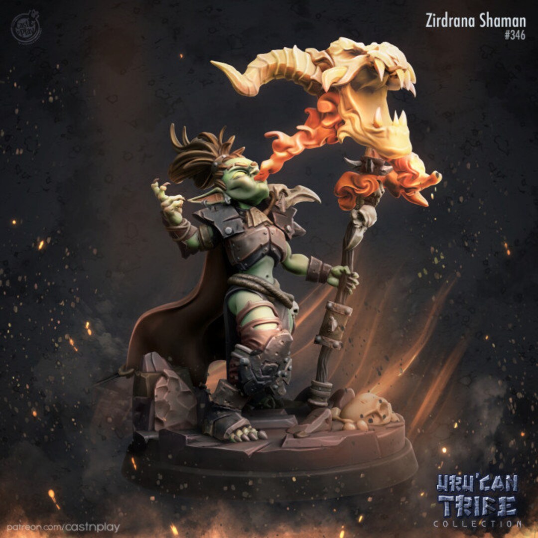 Dnd Zirdrana, Female Goblin Wizard, Sorcerer, Fighter, Shaman Unpainted ...