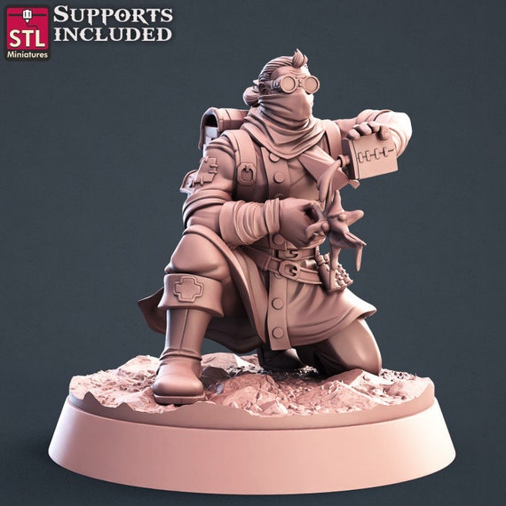 Dnd Human Male Battlefield Medic Surgeon Unpainted Miniature - Etsy