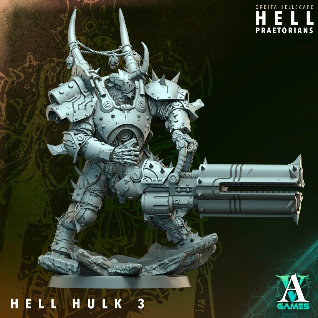 Hell Hulk 3 Grimdark Sci-fi Brute Miniature | Heavy Infantry Character ...