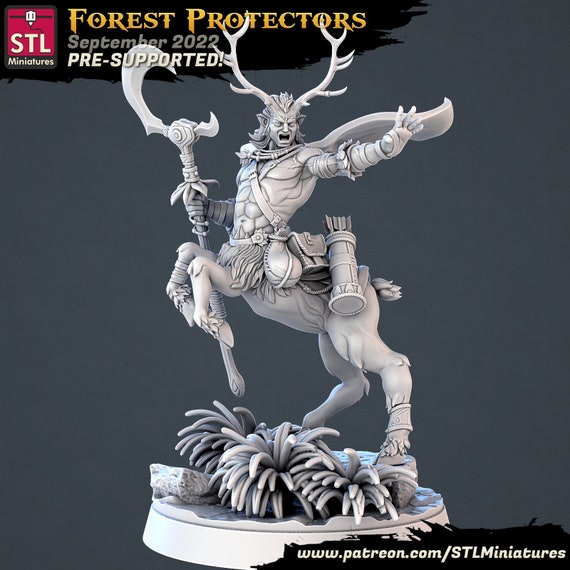 Dnd Centaur Druid Fighter Unpainted Miniature - Etsy