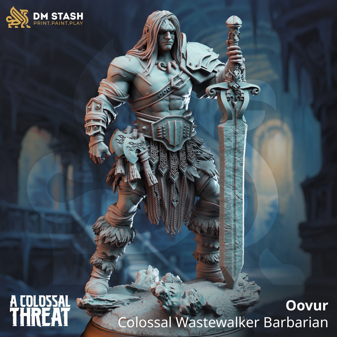 Dnd | Pathfinder | TTRPG Oovur - Colossal Wastewalker Barbarian Male ...