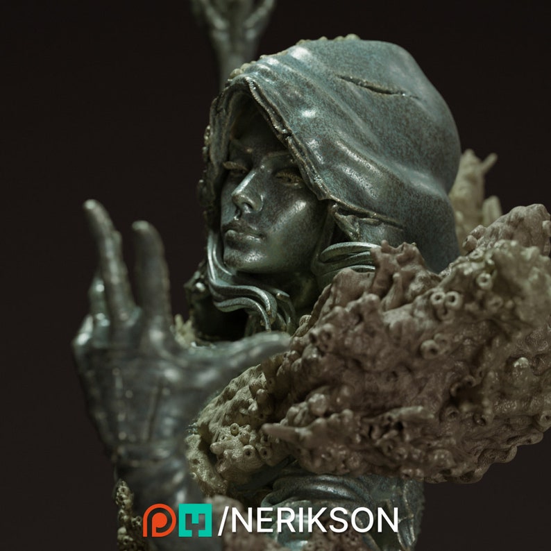 Dnd - TTRPG - Pathfinder Female Fathomless Warlock Unpainted Miniature ...