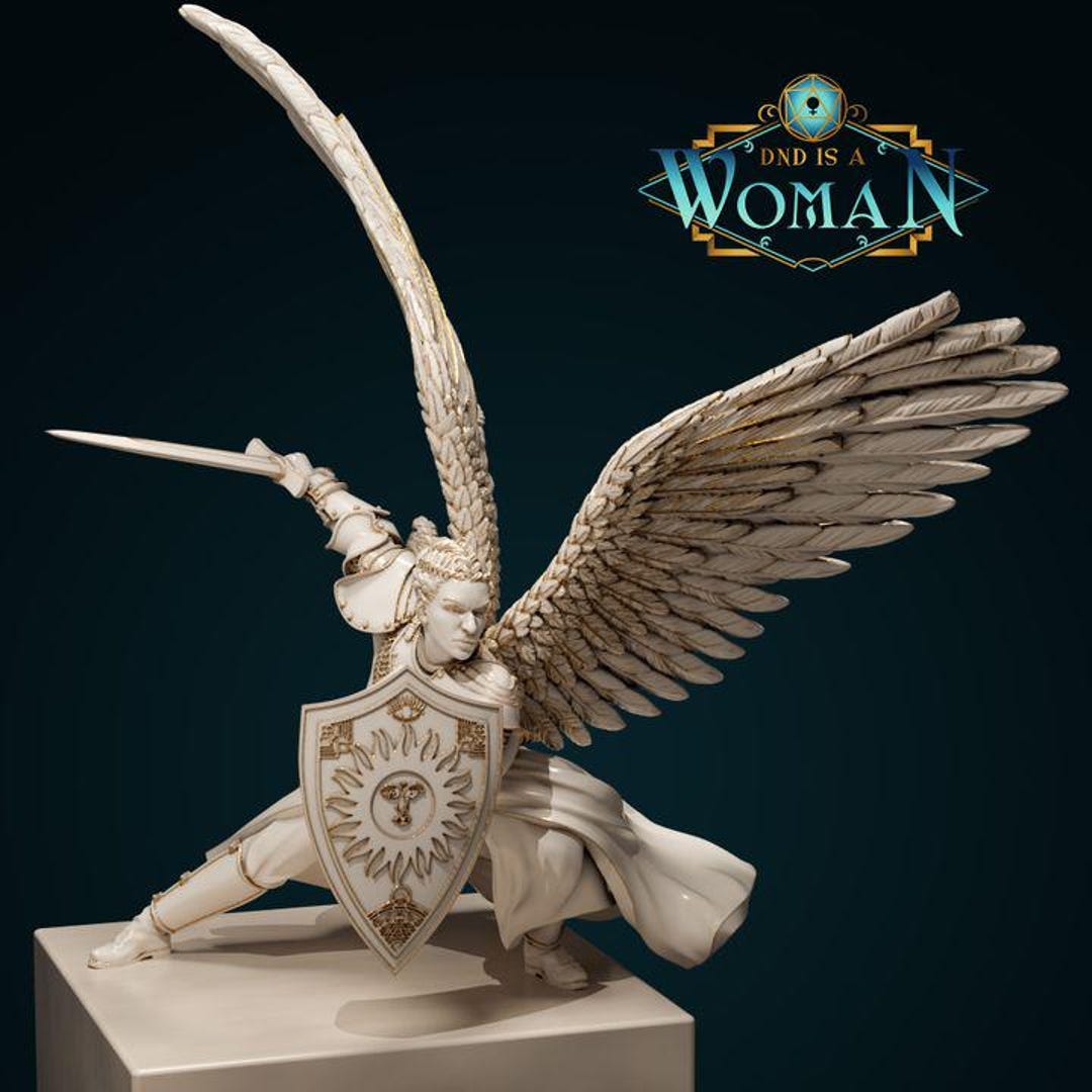 Dnd | Pathfinder | TTRPG Hero - Female Aasimar Paladin | Fighter ...