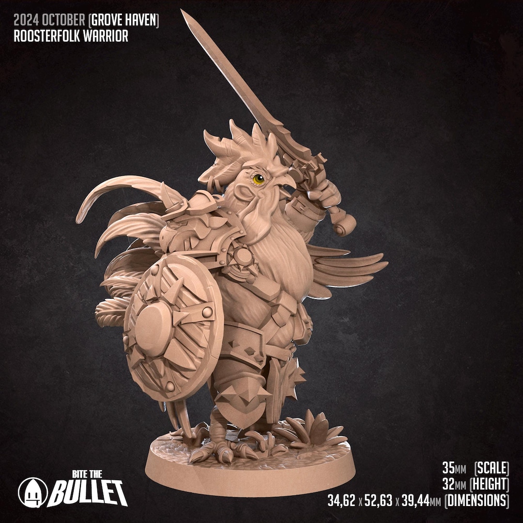 Dnd | Pathfinder | TTRPG Rooster Folk Fighter | Paladin | Barbarian ...