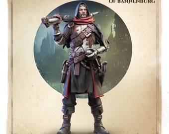 Human Gunslinger Fighter Unpainted Miniature 28mm, 32mm,54mm,75mm,100mm ...