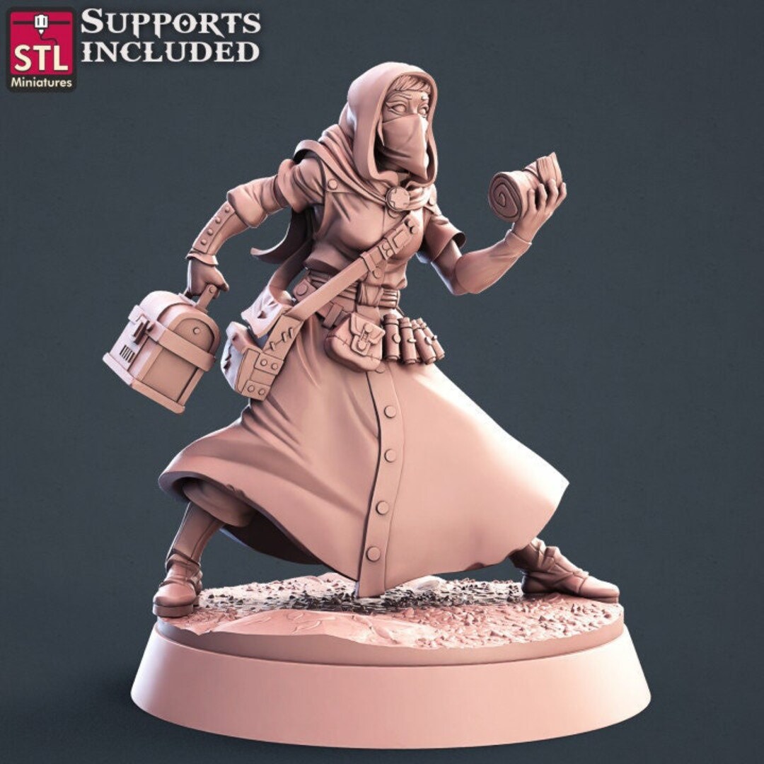Dnd Human Female Battlefield Medic Unpainted Miniature - Etsy