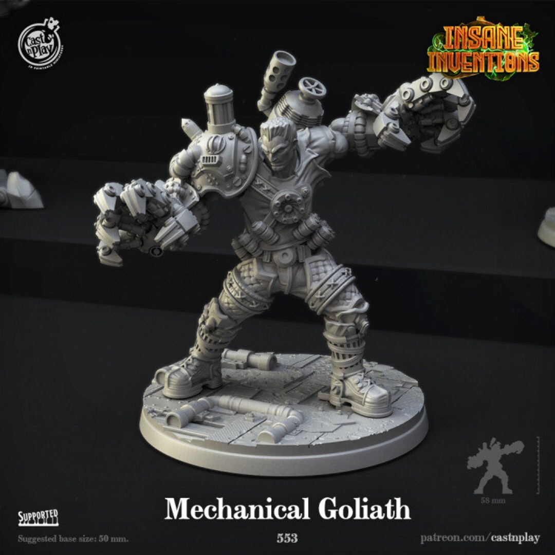 Dnd Cyborg - Mechanical Goliath Unpainted Miniature - Etsy
