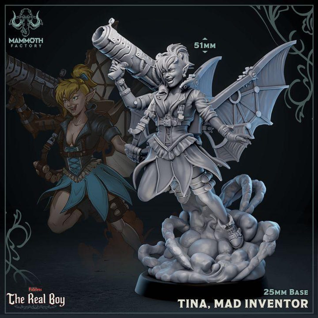 Dnd Pathfinder TTRPG Hero Tina, the Mad Inventor Female Elf Artificer ...