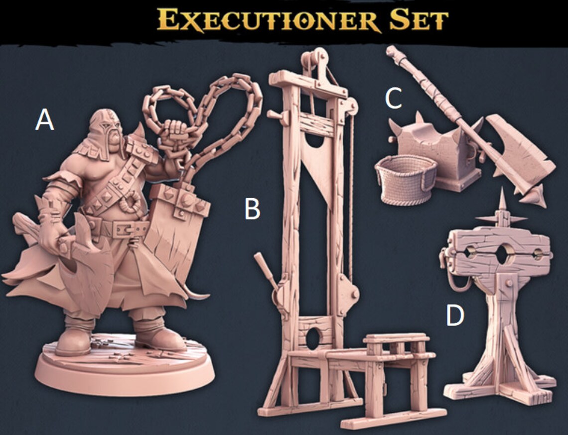 Dnd Executioner NPC Set Unpainted Miniature - Etsy