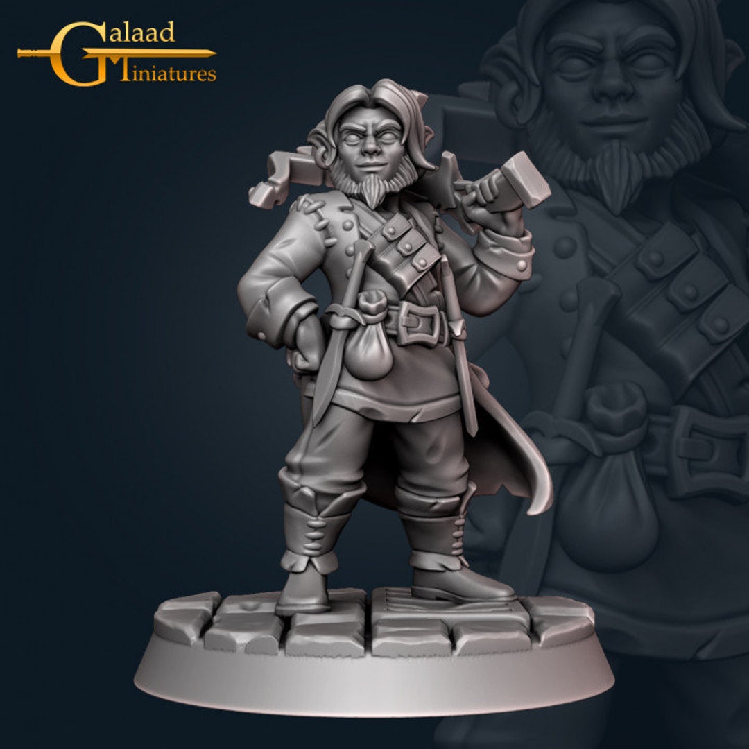 Dnd Male Halfling Rogue | Bard | Warlock | Fighter Unpainted Miniature ...