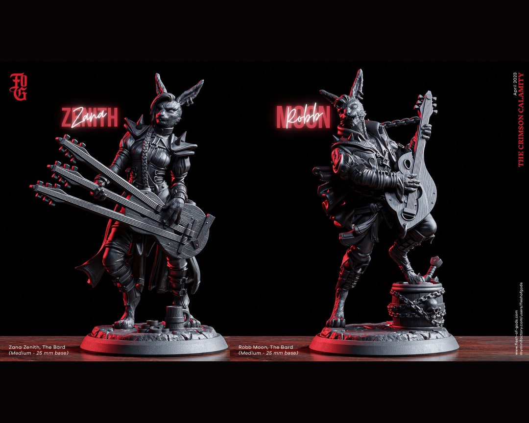 Dnd Bunny Bard | Zana Zenith & Robb Moon | Harengon Bard Unpainted ...