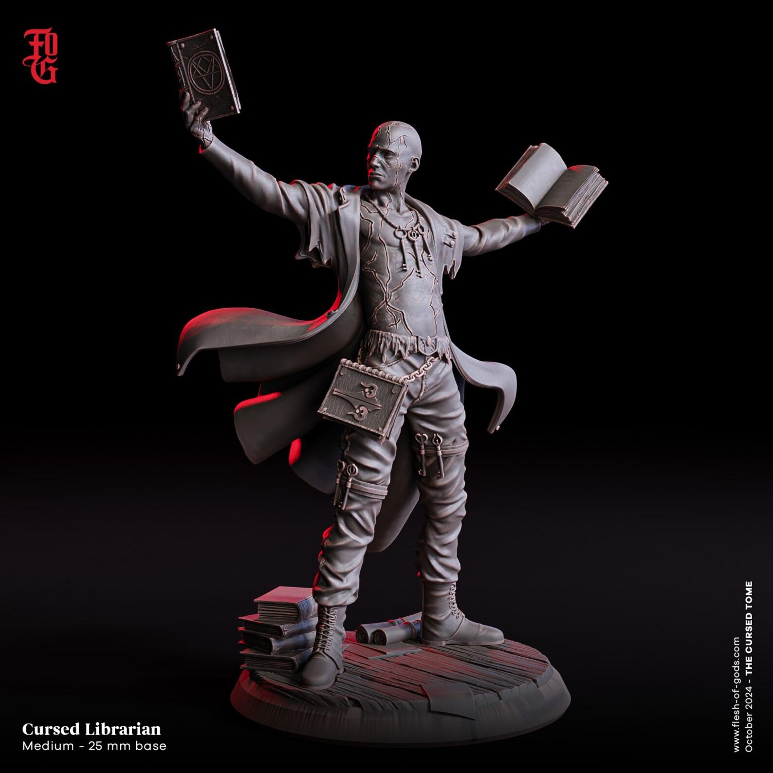 Dnd | Pathfinder | TTRPG Hero - Cursed Librarian Male Human Librarian ...