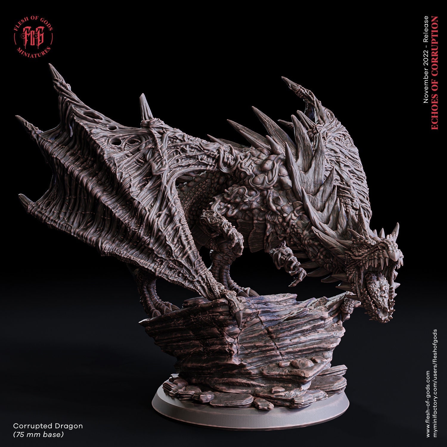 Dnd Corrupted Dragon Unpainted Miniature - Etsy