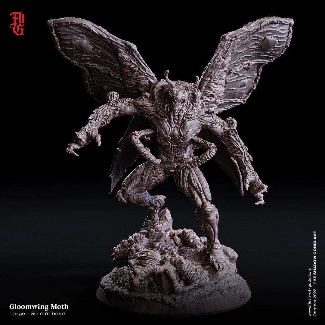 Dnd Enemy Gloomwing Moth Unpainted Miniature - Etsy