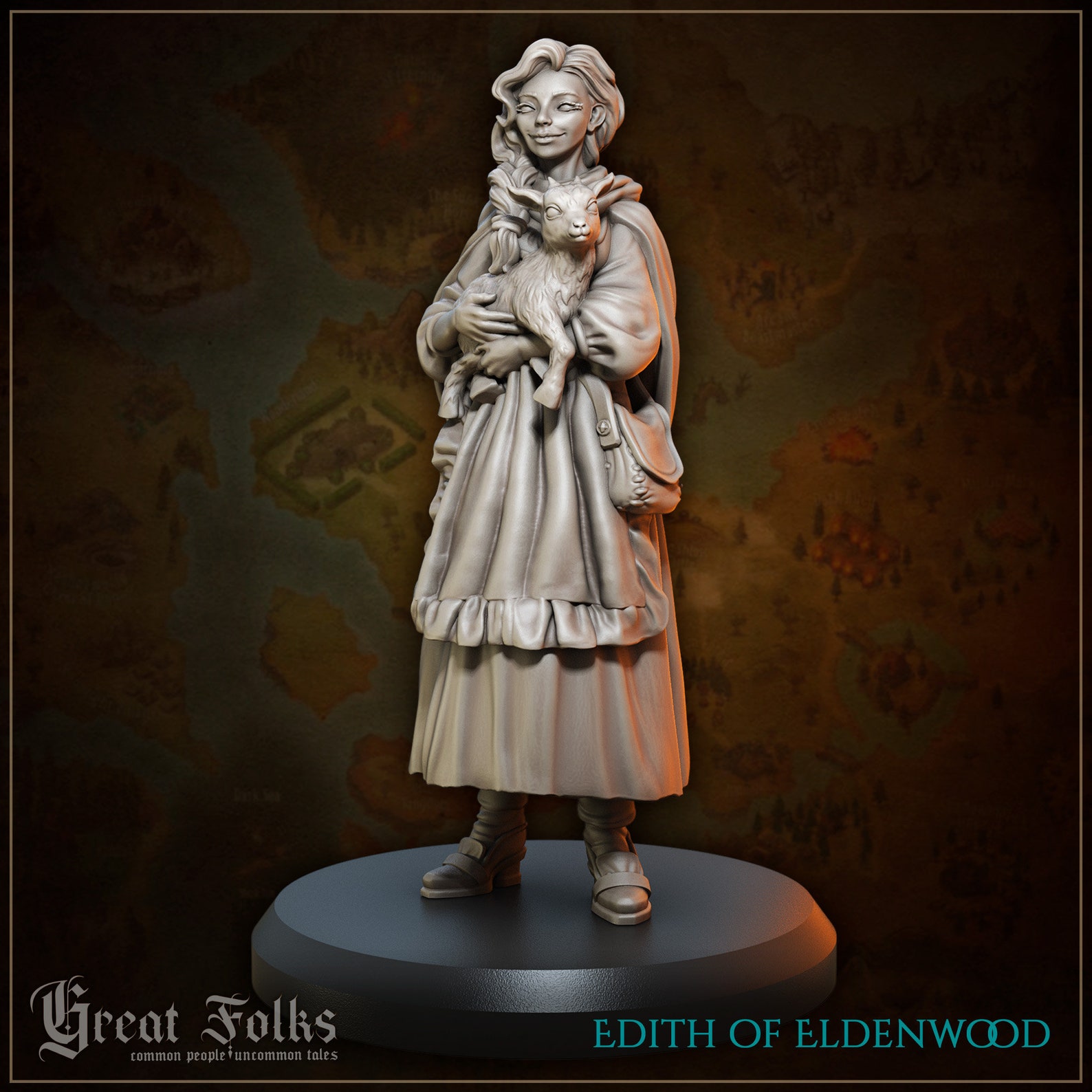 Dnd Female Villager Carrying a Baby Goat - Edith of Eldenwood Unpainted ...
