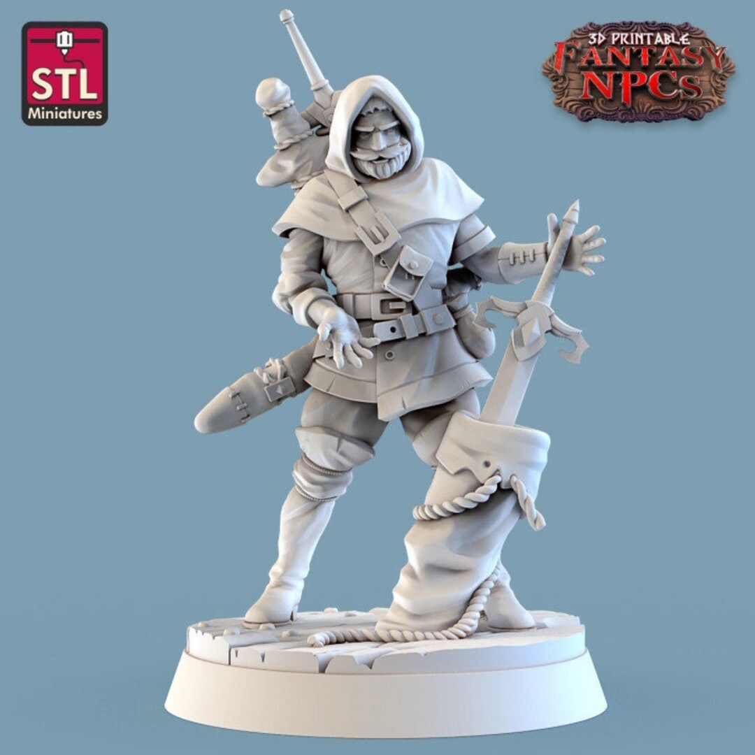 Dnd Human Male Weapon Merchant Vendor - Unpainted Miniature - Etsy