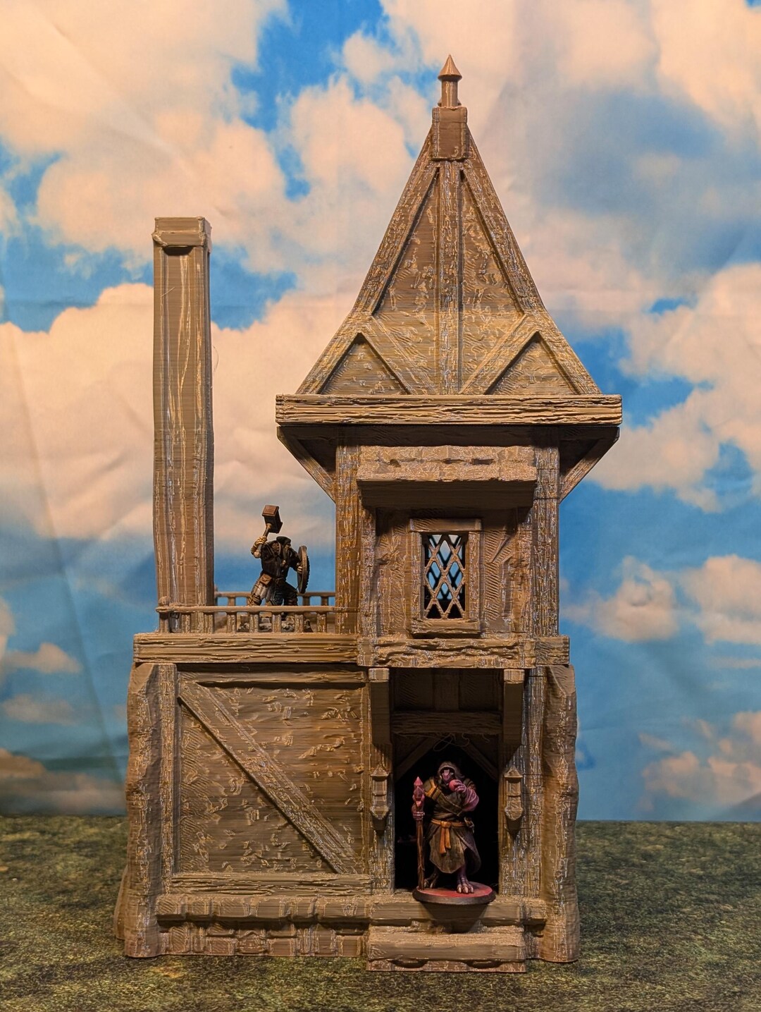 Dnd TTRPG Pathfinder Building House 2 Story with Roof Unpainted ...