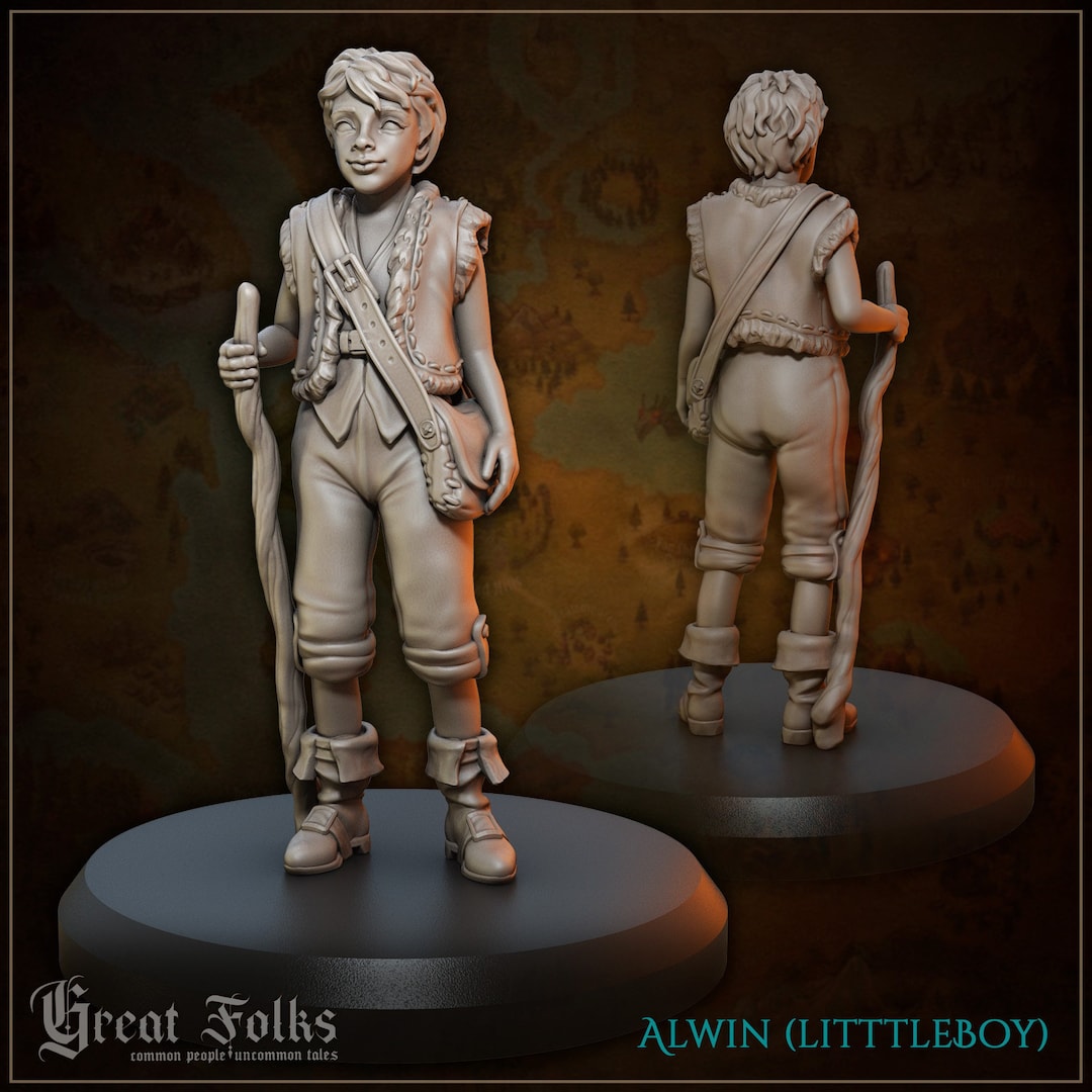 Dnd Male/boy Villager - Alwin, Little Boy Unpainted Miniature - Etsy