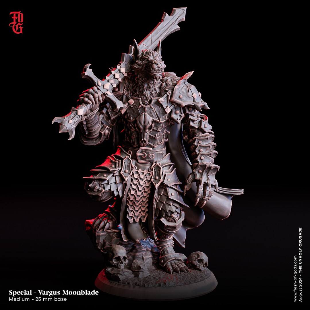 Dnd | Pathfinder | TTRPG Hero - Vargus Moonblade - Werewolf Paladin ...