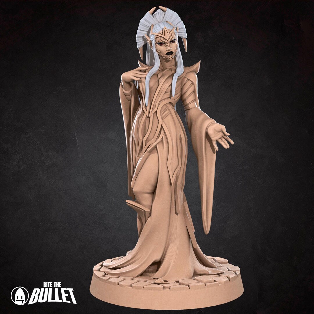Dnd | Pathfinder | TTRPG Female Drow - Elf Matron | Cleric | Sorcerer Unpainted Miniature - Etsy