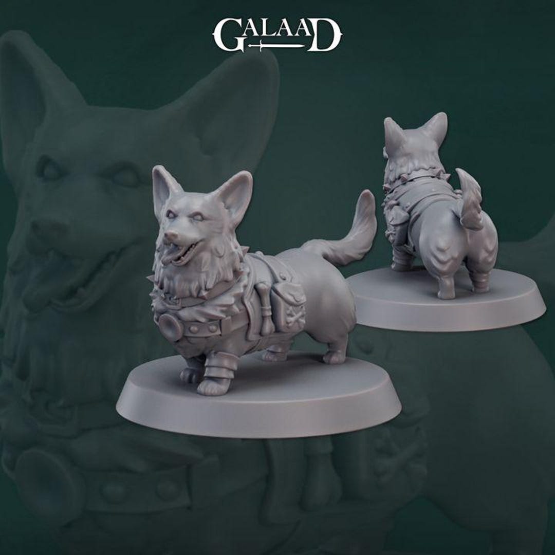 Dnd | Pathfinder | TTRPG Corgi Familiar | Pet | Dog Unpainted Miniature ...