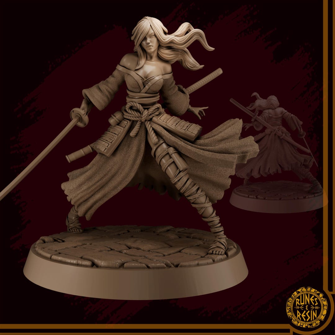 Dnd | Pathfinder | TTRPG Tomoe Kurosaki, Female Human Warrior, Samurai ...