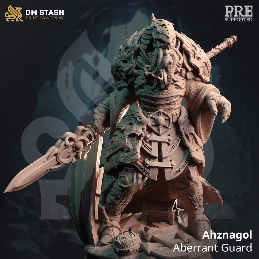 Dnd Ahznagol, Aberrant Guard | Mind Flayer/deep Sea Guard Unpainted ...