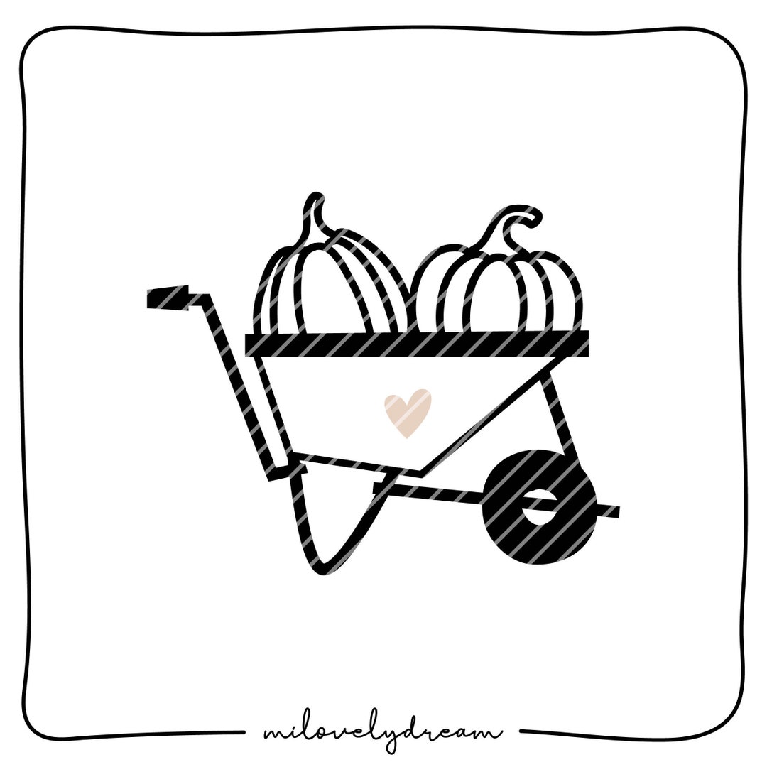 Plotter File Wheelbarrow With Pumpkin Laser File SVG PNG DXF - Etsy