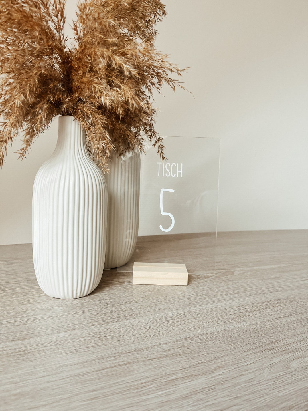 Sticker/decal Wedding Table Number Modern Minimalist White, DIY ...