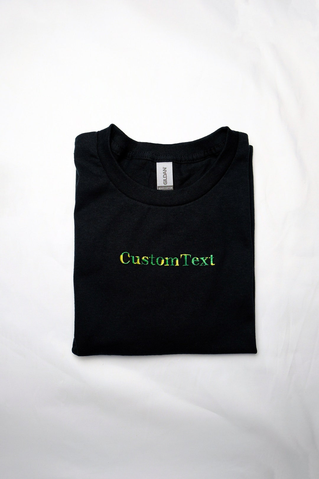Embroidered Custom Text Tshirt, Custom Thread Colour, Embroidered ...