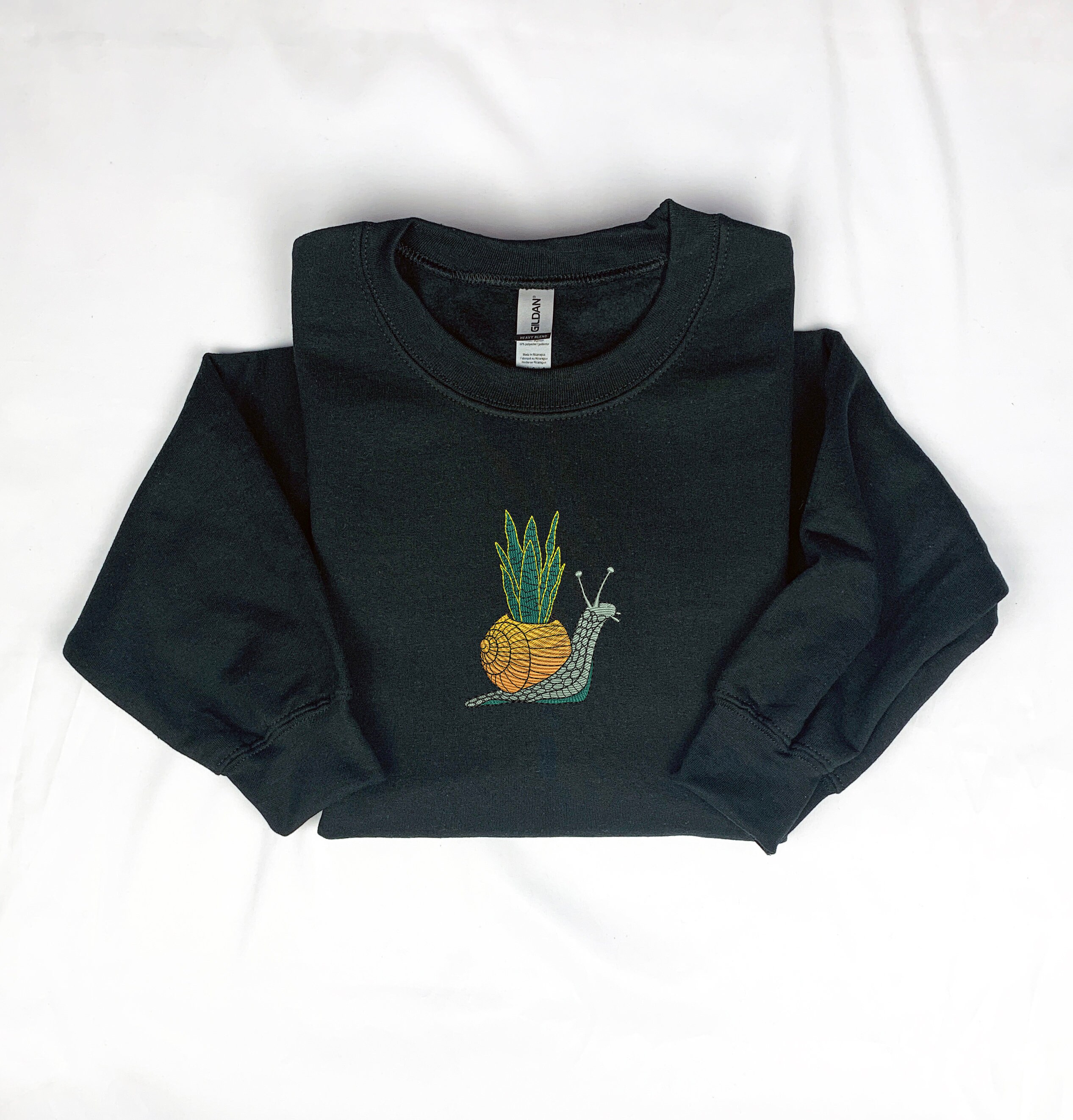 Snail With Sansevieria Plant, Embroidered, Plant Lover, Plant ...