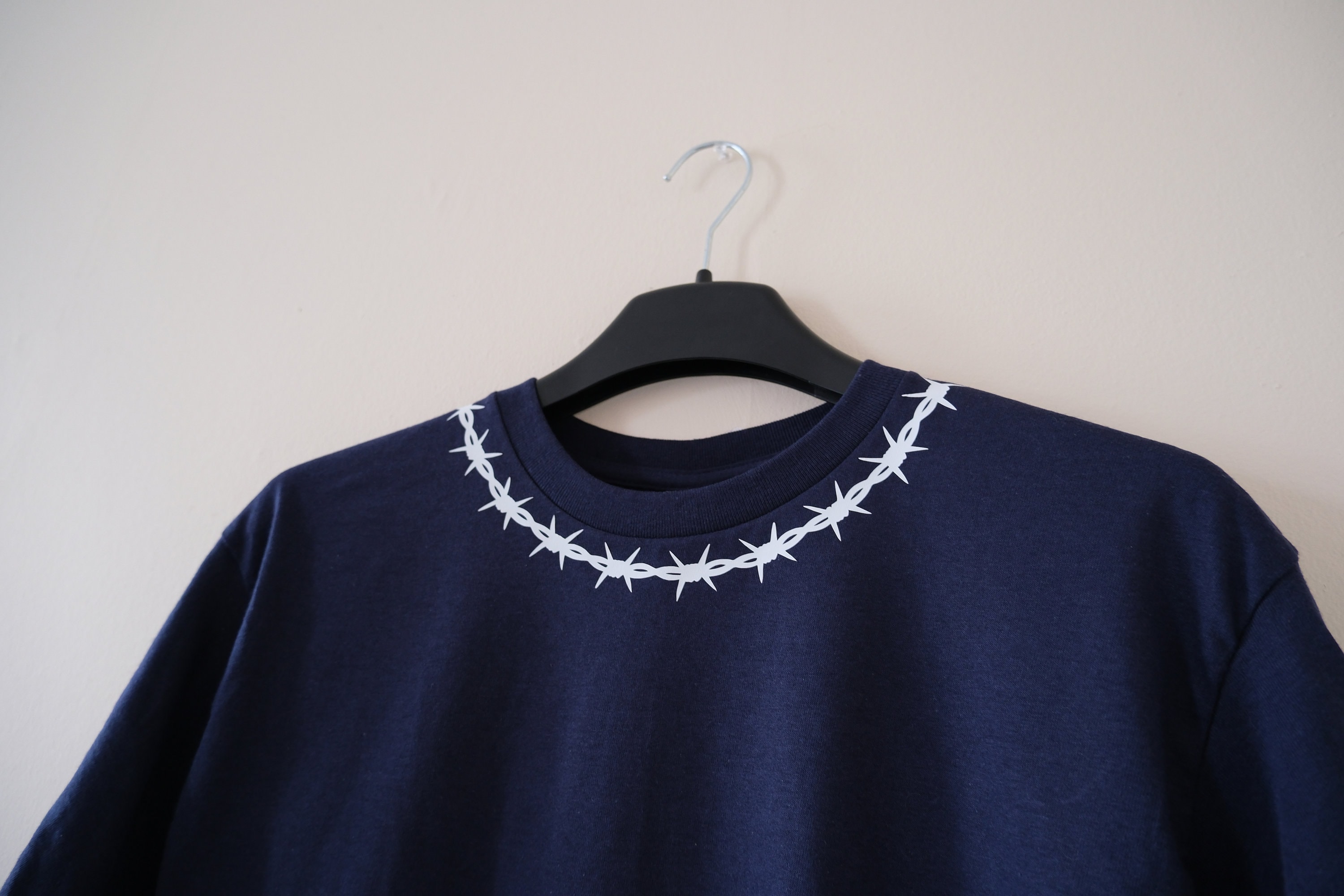 Barb Wire Tshirt - Cool Collar Design, Gym Tshirt, Rave Outfit, Dope ...