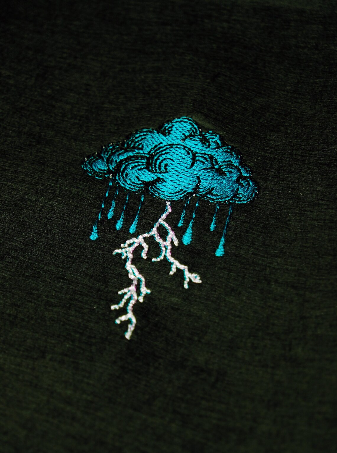 Embroidered Lightning Cloud Hoodie/ Sweatshirt, Lightening Bolt ...