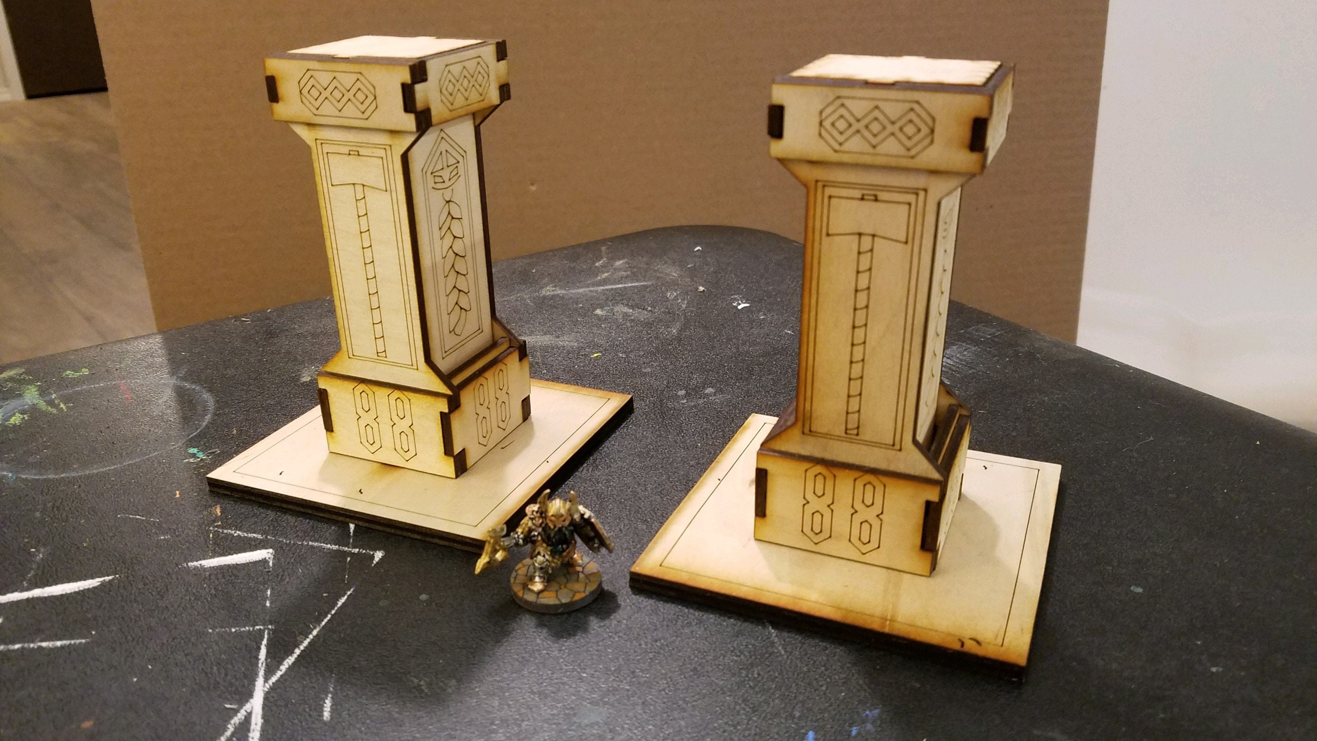 DWARF Pillars | Pair of Lasercut Pillars for Dnd | Warhammer | Tabletop ...