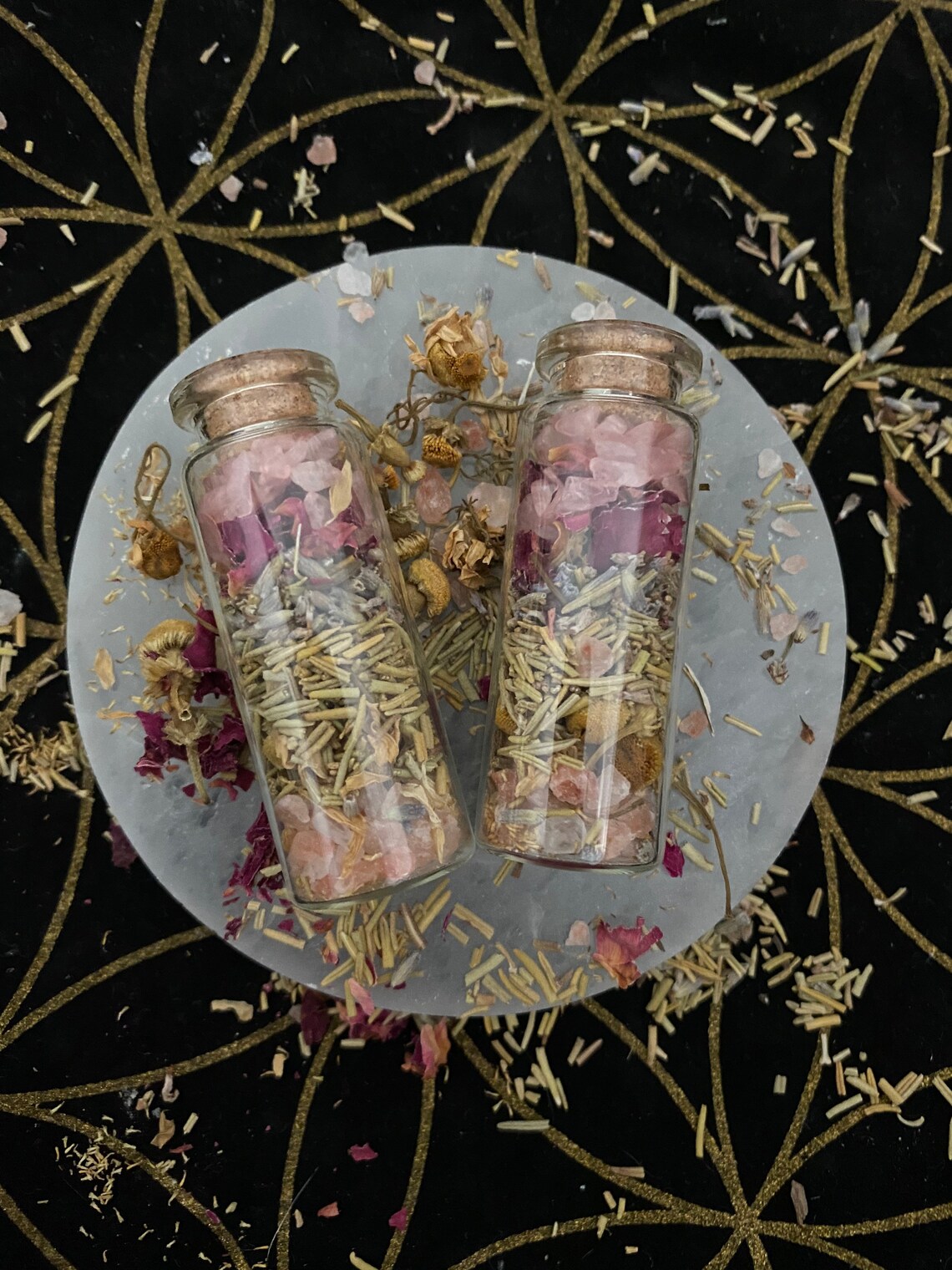 Spell Jars for Self Love Herbs Crystals Rose Quartz / Rose | Etsy