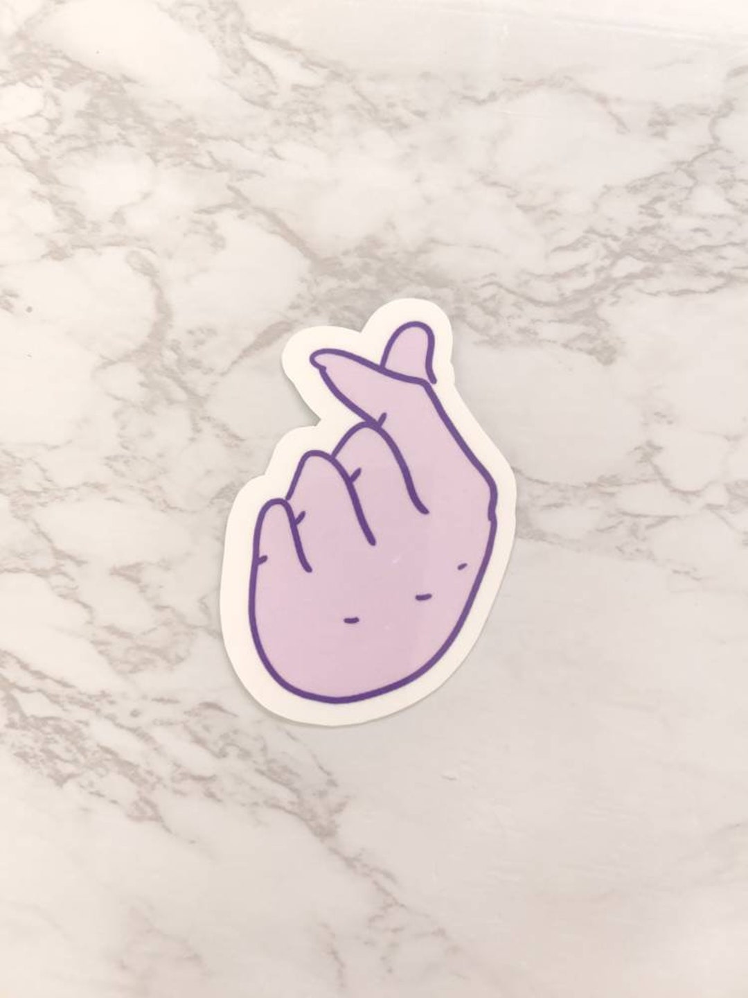 Finger Heart Emoji Vinyl Waterproof Sticker - Etsy