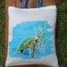 Sea Turtle Bag Cotton Reusable Hand Painted Sea Ocean Bag Aqua Beach ...